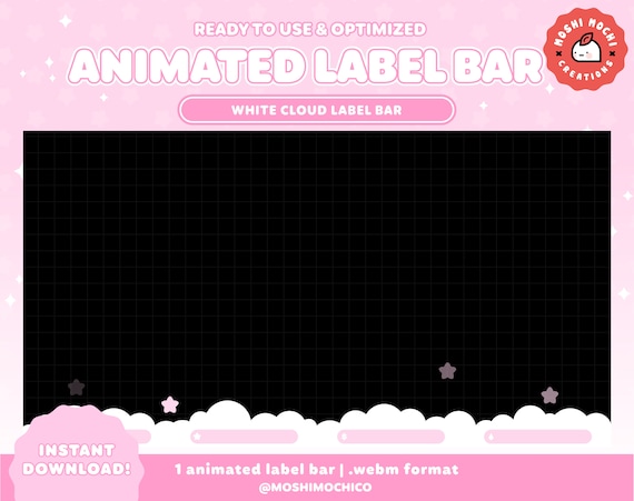 Animated Stream Label Bar / White Pastel Cloud Theme / Cute - Etsy
