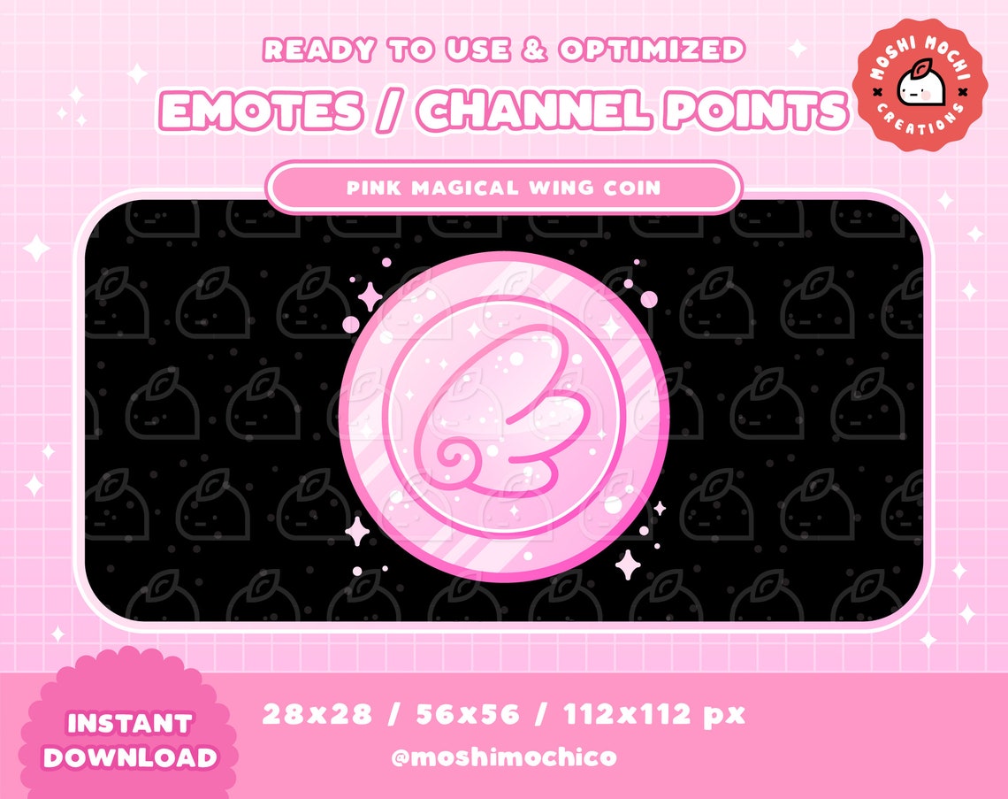 Twitch Pastel Pink Wing Coin Emotes / Channel Points / Badges | Etsy