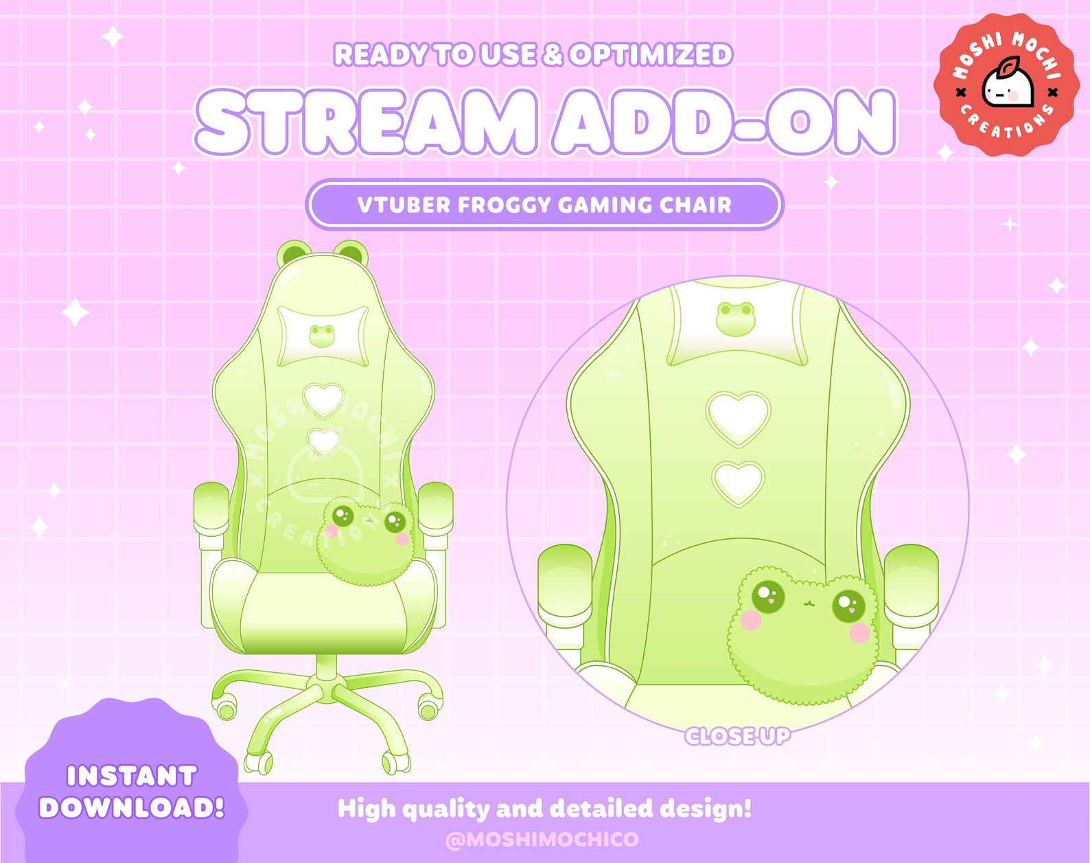 Vtuber Frog Gaming Chair Stream Add-on Accessory Twitch - Etsy