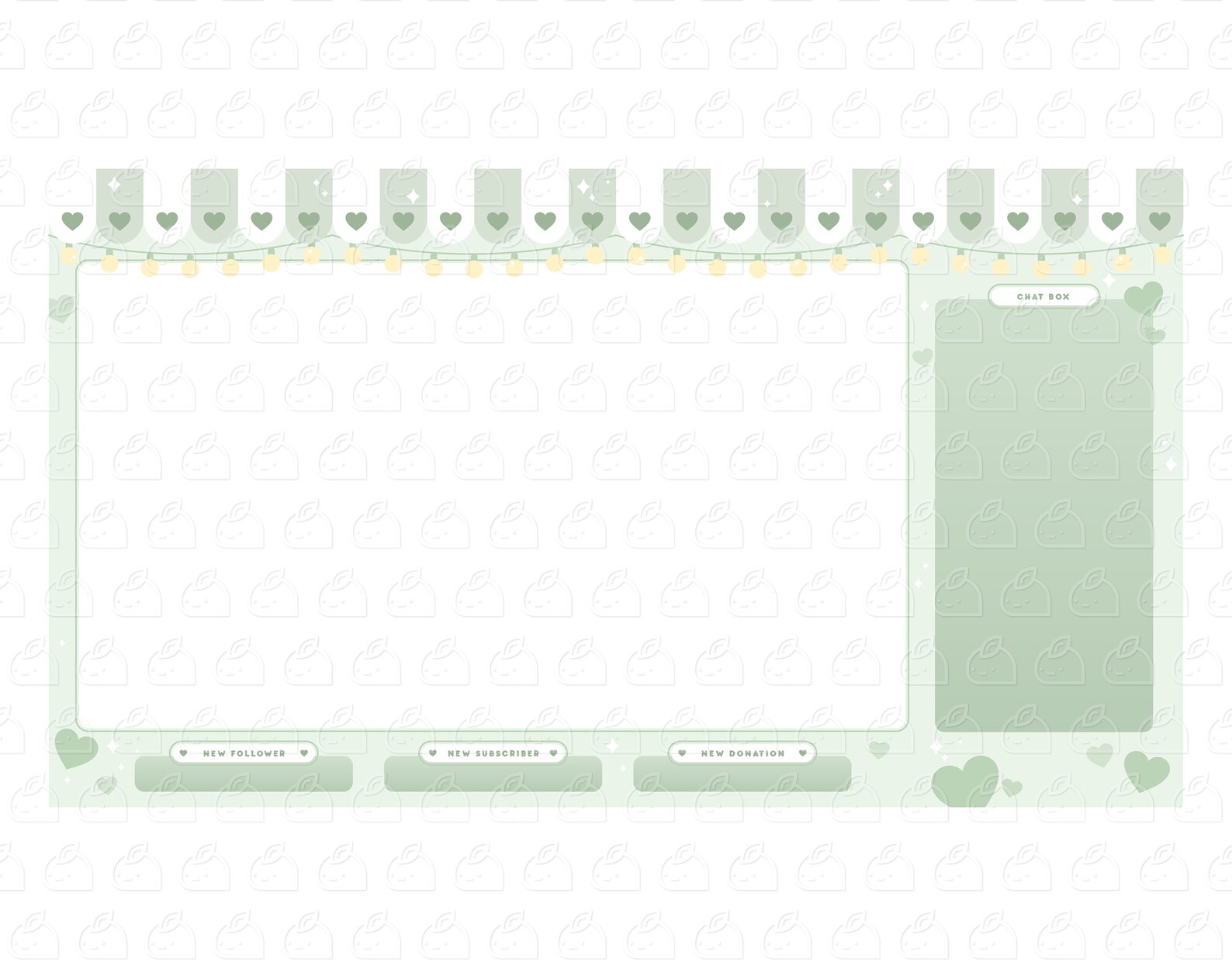 Twitch Cute Sage Green Heart Cafe Stream Overlay / Streamer - Etsy