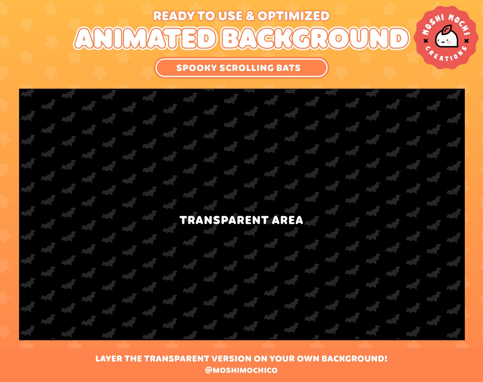 Spooky Bat Stream Background Animated Halloween Overlay - Etsy