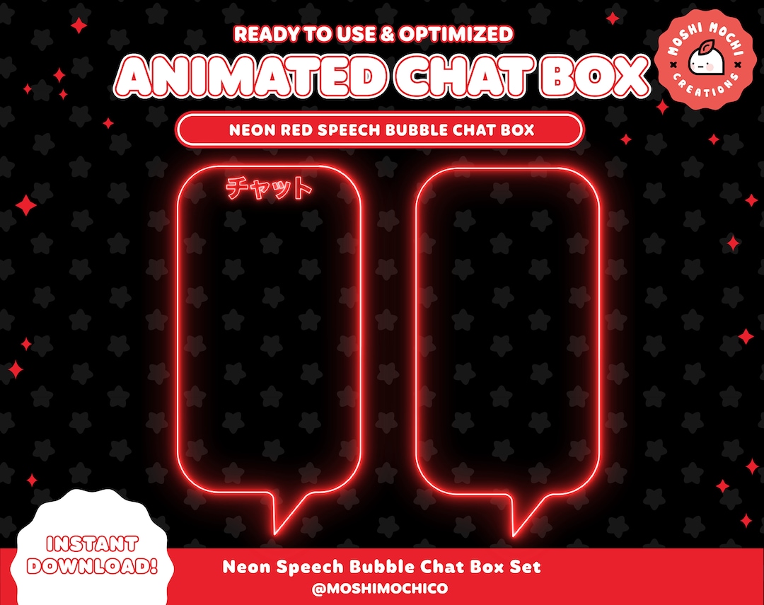 Animated Neon Red Chat Box for Twitch | Custom Stream Overlay | Lofi Aesthetic | Stream Setup ...