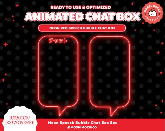 Animated Neon Red Chat Box for Twitch Custom Stream Overlay - Etsy