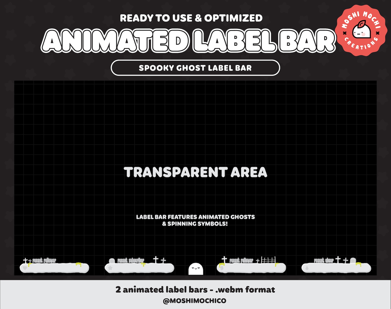 Spooky Ghost Animated Label Bar for Twitch / Halloween Theme / Creepy ...