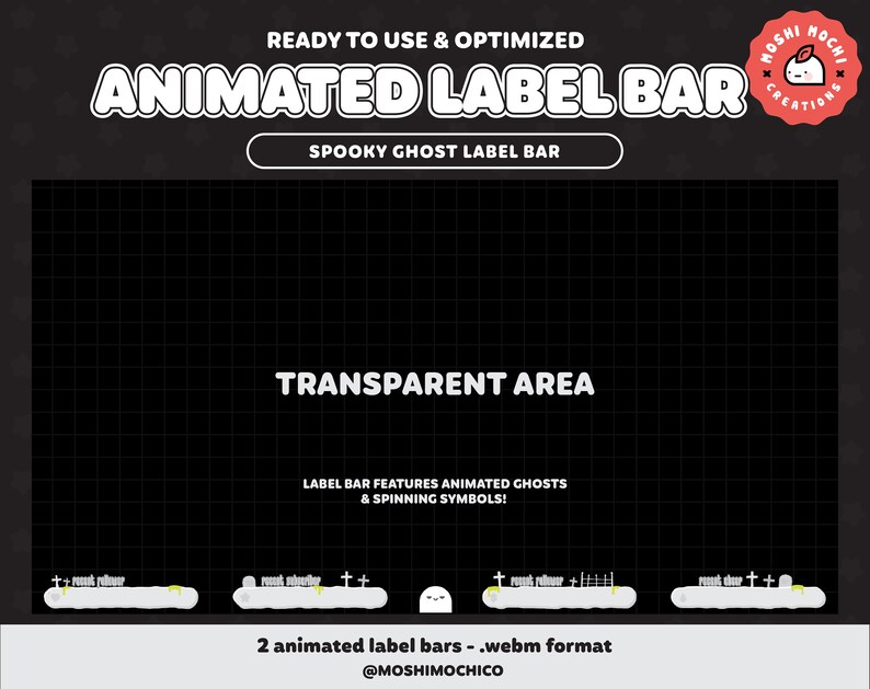 Spooky Ghost Animated Label Bar for Twitch / Halloween Theme / Creepy ...