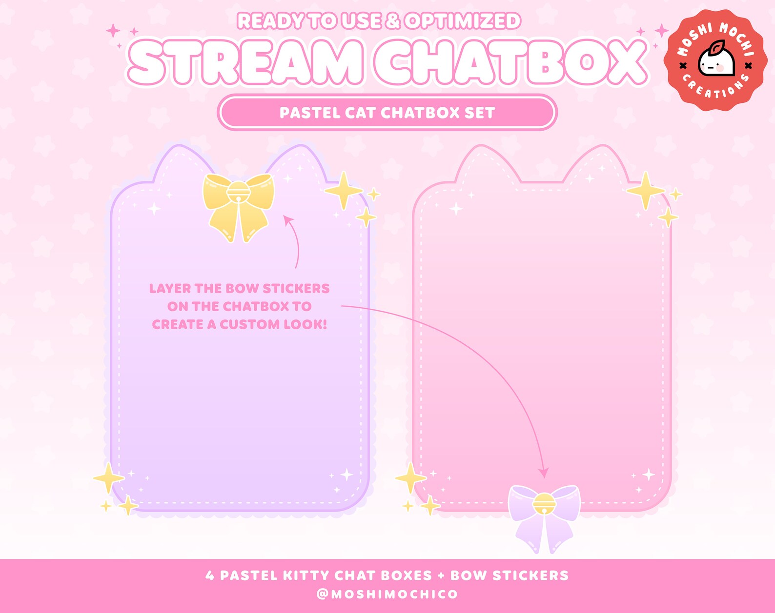 Pastel Cat Chat Box for Twitch Custom Stream Overlay Cute - Etsy