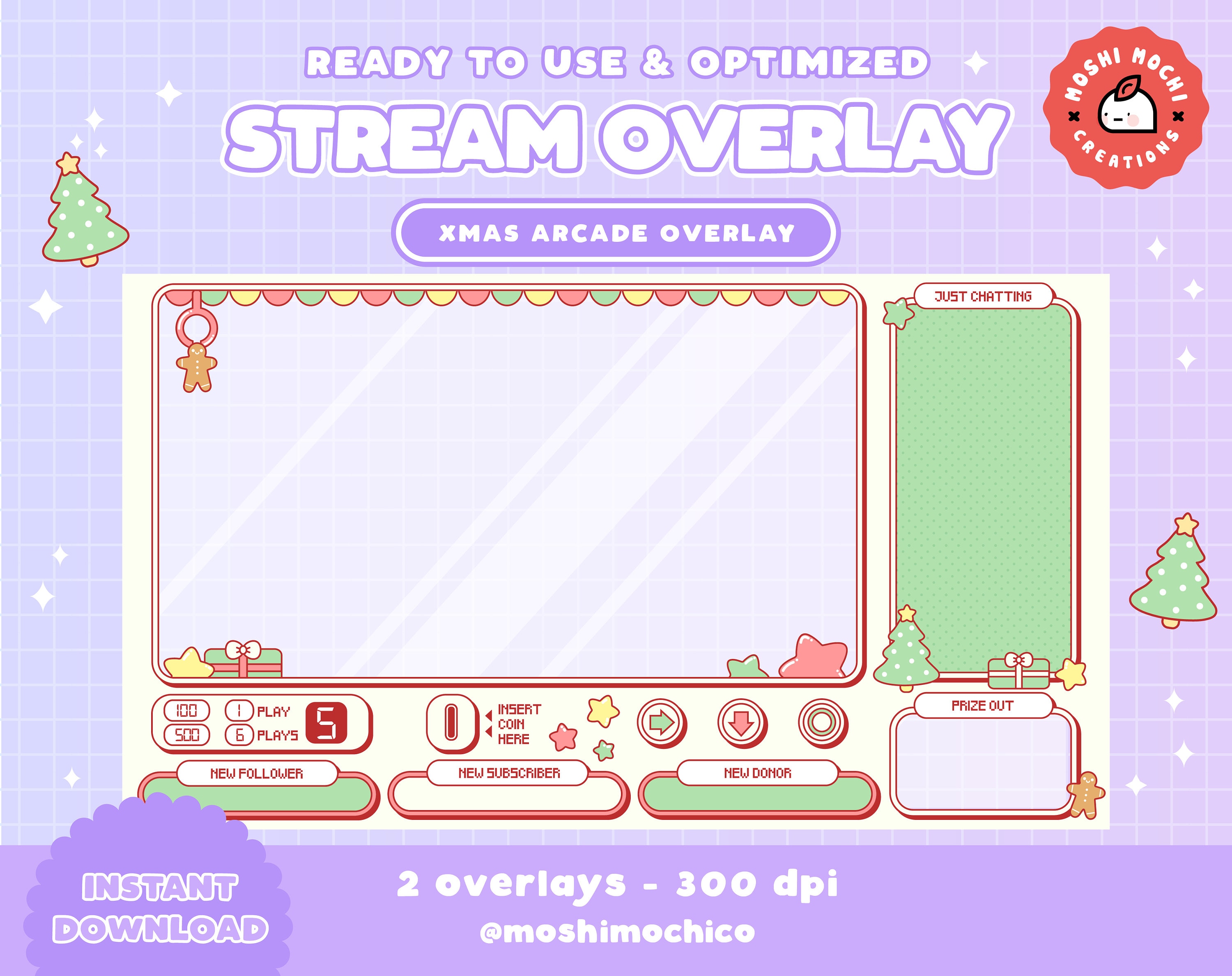 Twitch Stream Overlay Cute Christmas Xmas Arcade Crane - Etsy