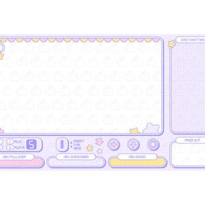 Cute Arcade Theme Twitch Stream Overlay purple Version - Etsy