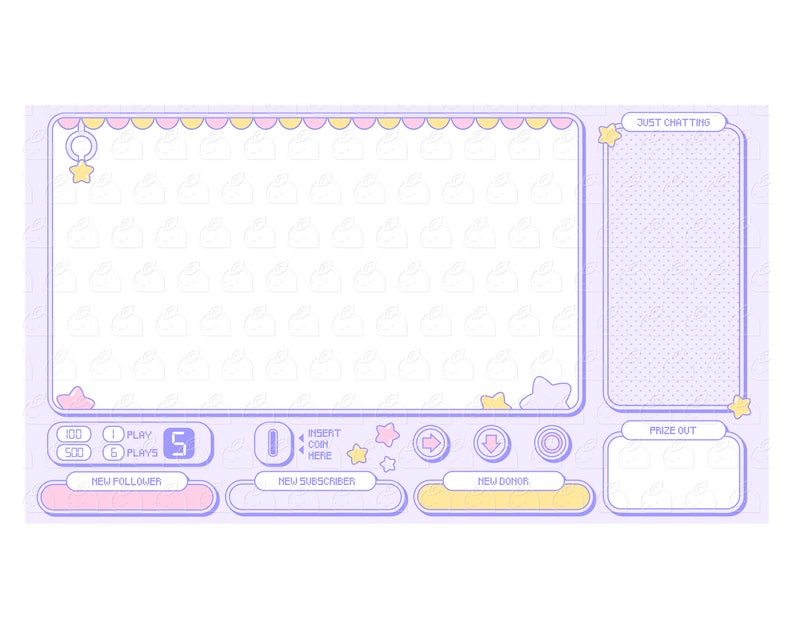 Cute Arcade Theme Twitch Stream Overlay purple Version | Etsy Canada