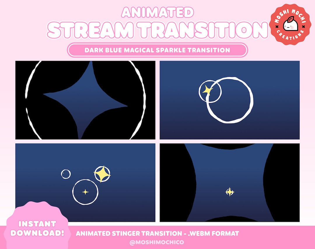 Blue Magic Sparkle Stinger Transition, Twitch Stinger Transition, Cute ...