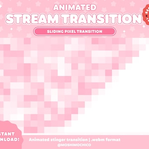 Pink Pixel Stinger Transition for Twitch | Pastel Animated Scene ...