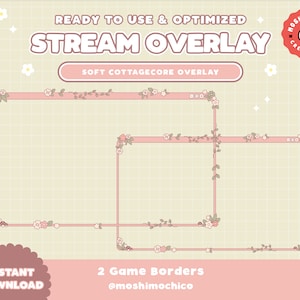 Cottagecore Stream Overlay Set for Twitch / Cozy Floral Kawaii / Forest ...