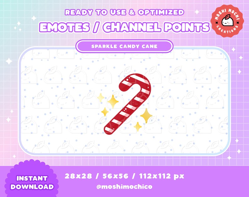 Red Candy Cane Channel Point / Emote for Twitch Discord / - Etsy