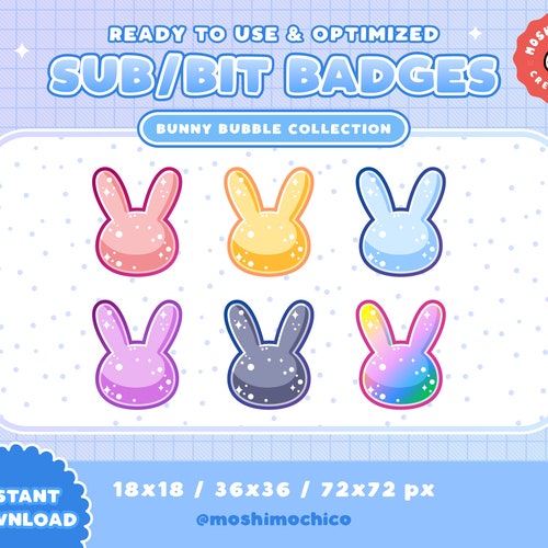 Rainbow Liquid Rabbit Bottle Twitch Sub Bit Badges / Kawaii - Etsy