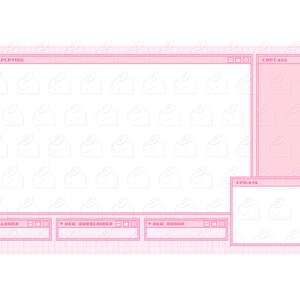 Twitch Aesthetic Pink Pixel Computer Screen Overlay / Streamer Graphics ...