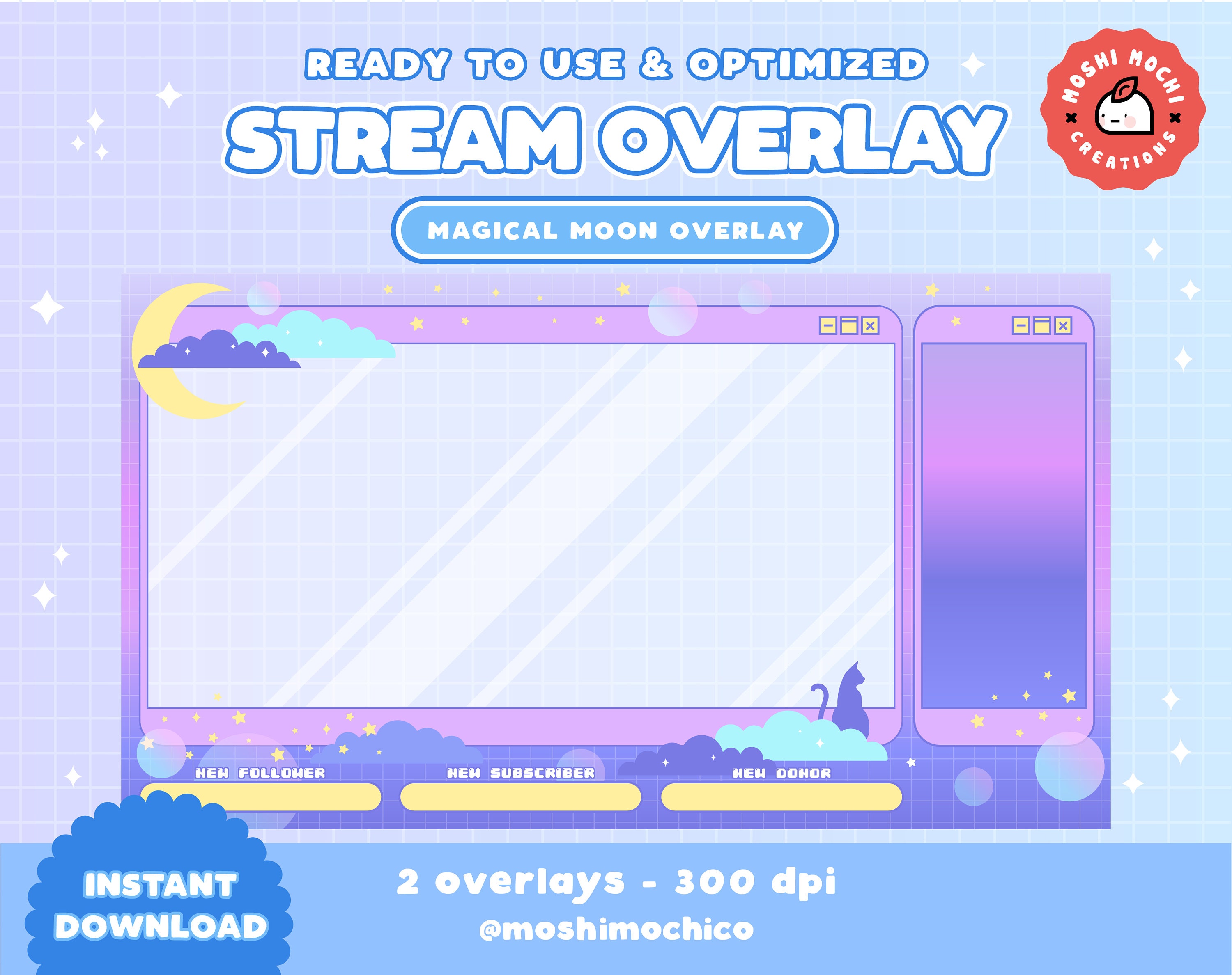 Digital Twitch Vaporwave Pink Magical Girl Computer Aesthetic Overlay ...