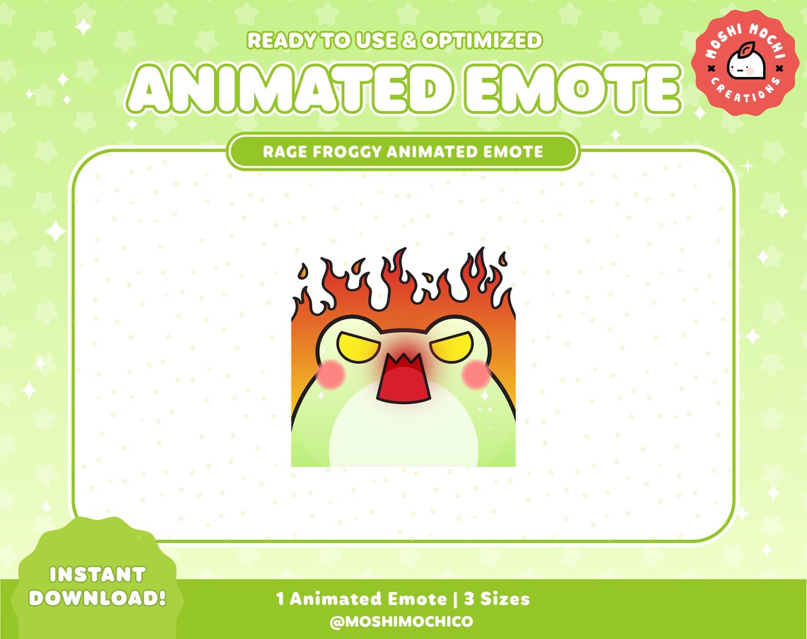 Animated Rage Frog Emote / Twitch Badge / Cute / Funny Emote - Etsy