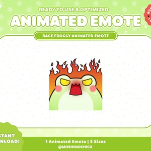 Animated Rage Frog Emote / Twitch Badge / Cute / Funny Emote for ...