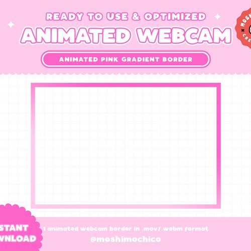 Twitch Animated Pink Webcam Border Frame / Stream Graphics / - Etsy