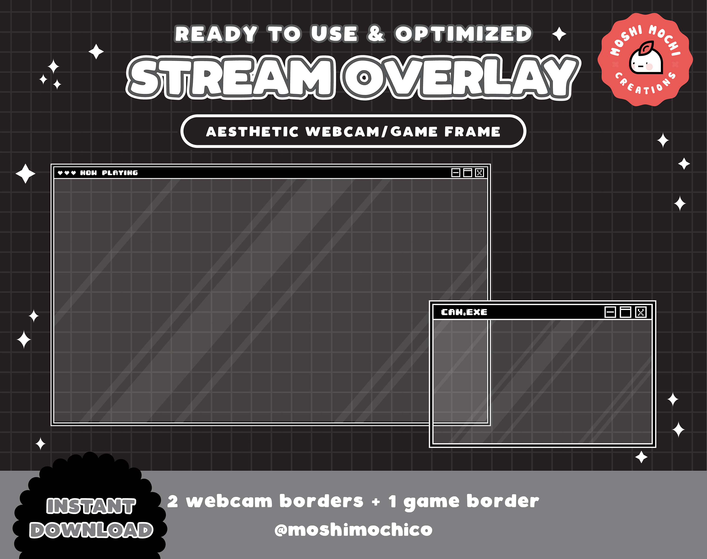 Twitch Aesthetic Pixel Computer Webcam Game Overlay Border - Etsy Ireland