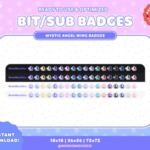 Mystic Moon Twitch Sub Badges / Bit Badges / Sparkle Moon Collection ...