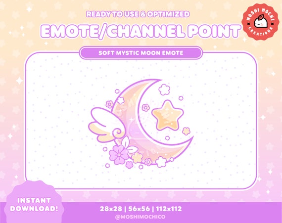 Floral Moon Emote Channel Point Twitch Badge Galaxy | Etsy Canada
