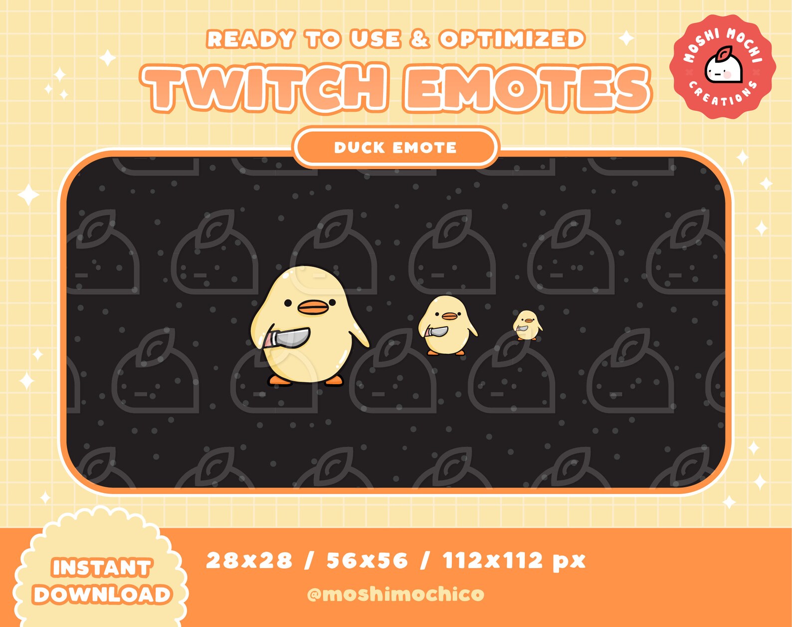 Twitch Pato Meme Emote - Amarillo - Patito - Divertido - Lindo - Kawaii ...