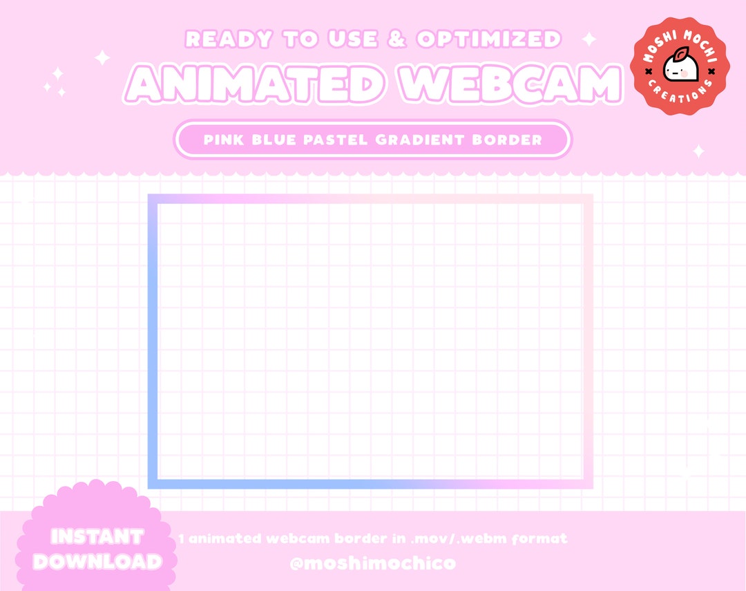 Twitch Animated Baby Pink Blue Webcam Border Frame / Stream Graphics ...