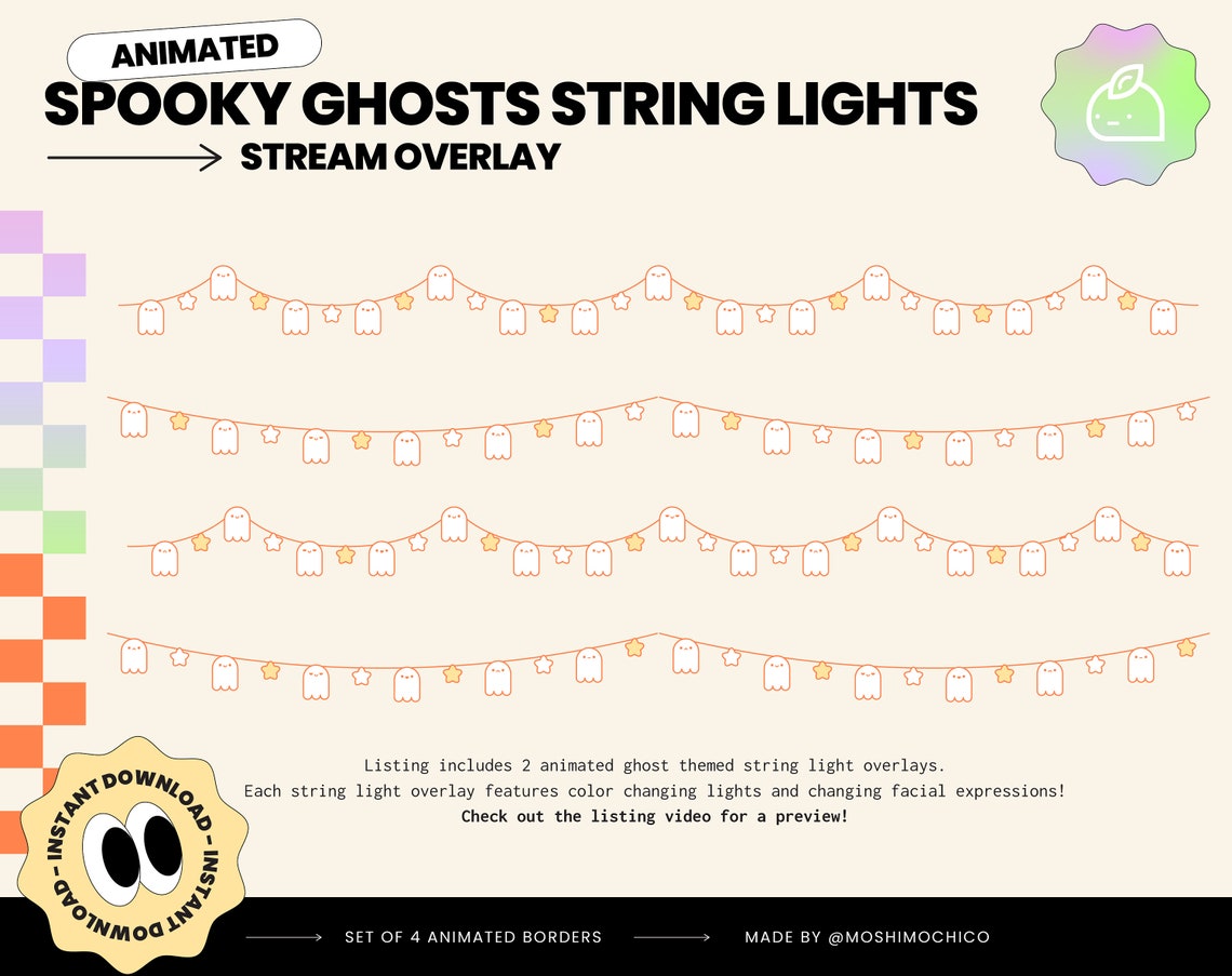 Animated Ghost String Light Overlay Spooky Twinkle Lights - Etsy