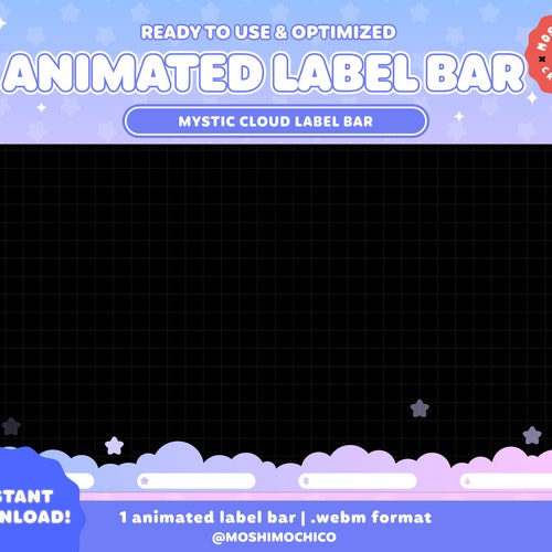 Animated Stream Label Bar / Pastel Pink Cloud Theme / Cute - Etsy