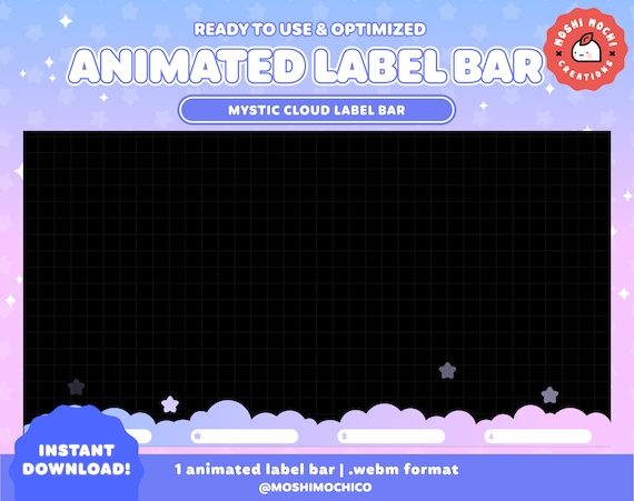 Animated Stream Label Bar / Simple Mystic Cloud Theme / Cute - Etsy