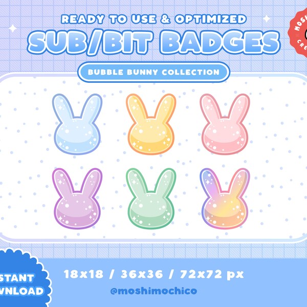 Bunny Sub Badges - Etsy
