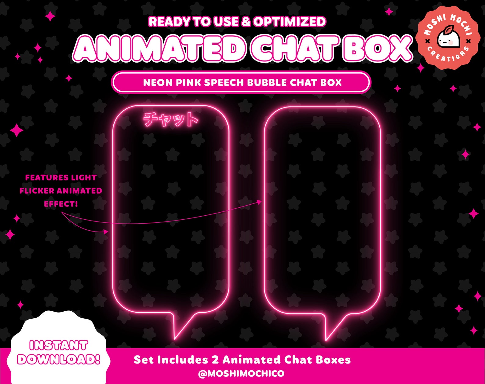 Animated Neon Chat Box for Twitch Custom Stream Overlay - Etsy UK