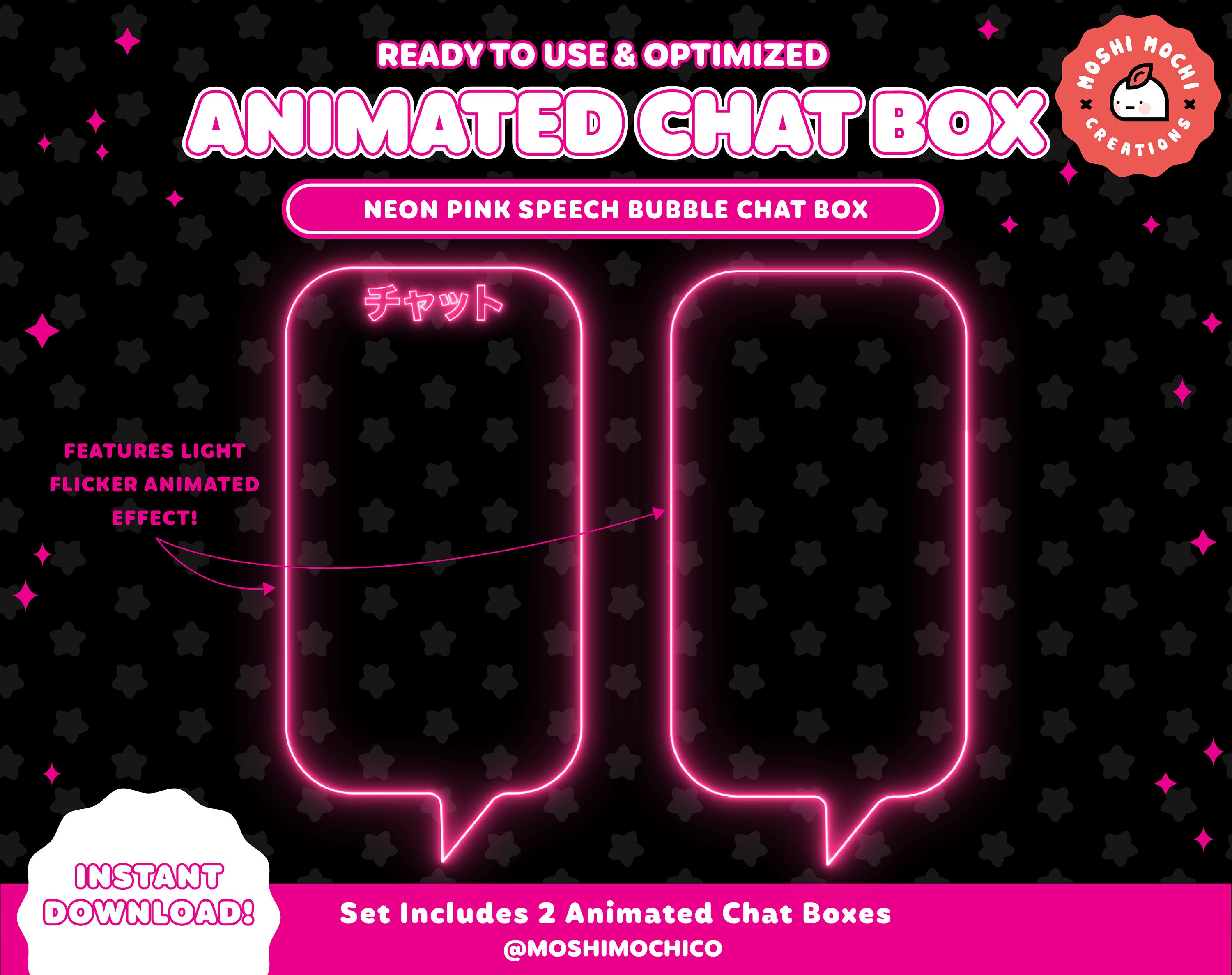 Animated Neon Chat Box for Twitch Custom Stream Overlay - Etsy