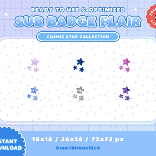 Twitch Sub Badge Flair Crown Flair Collection / Kawaii / - Etsy