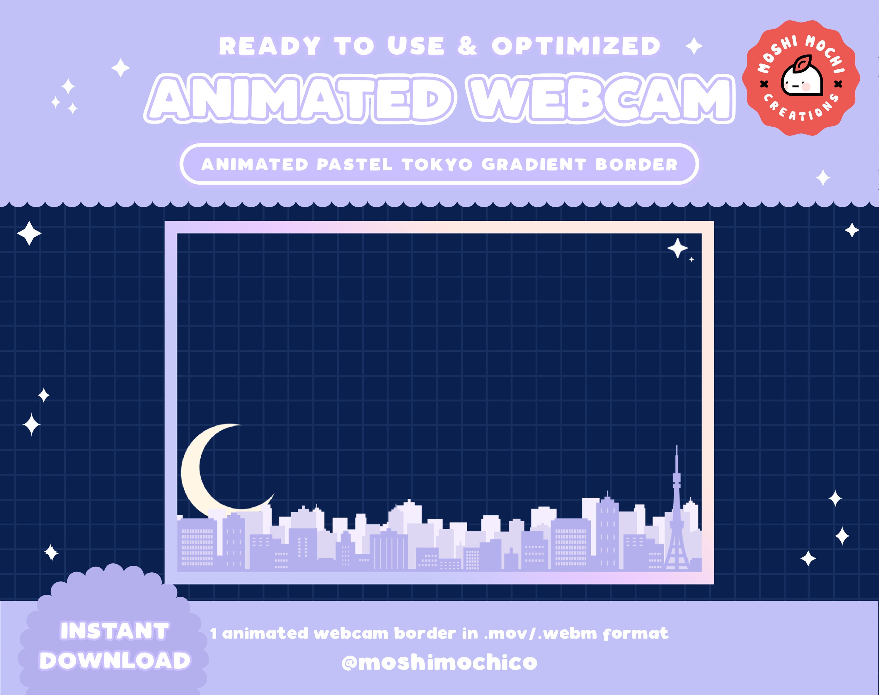 Animated Pastel Tokyo Sky Webcam Overlay / Border / Frame / Twitch ...