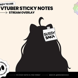 101 Vtuber Sticky Note Set, Funny Stream Overlay, P2U Vtuber Stream Assets, Custom, Pngtuber ...
