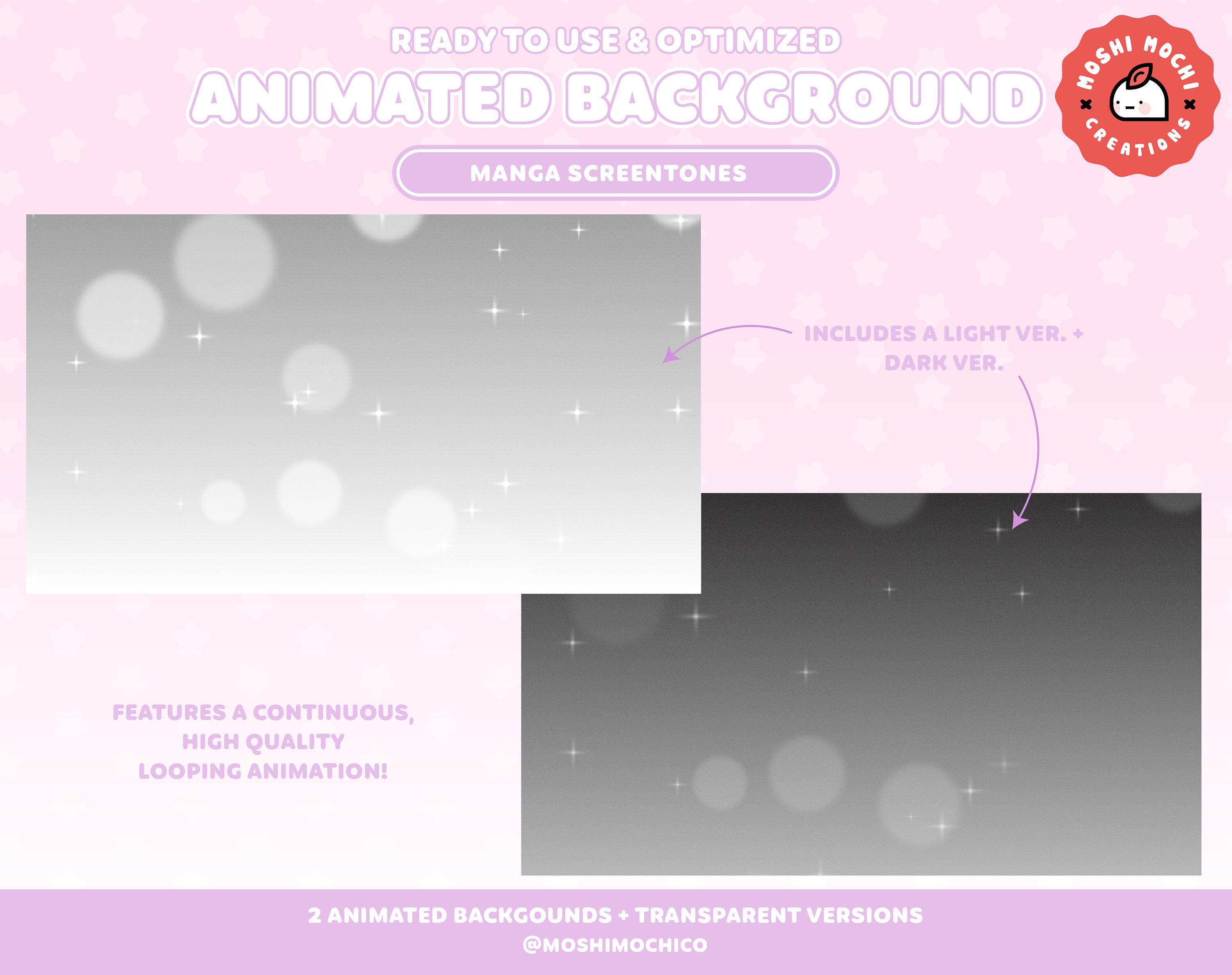 Animated Stream Background, Manga Style Screentone Twitch Overlay ...