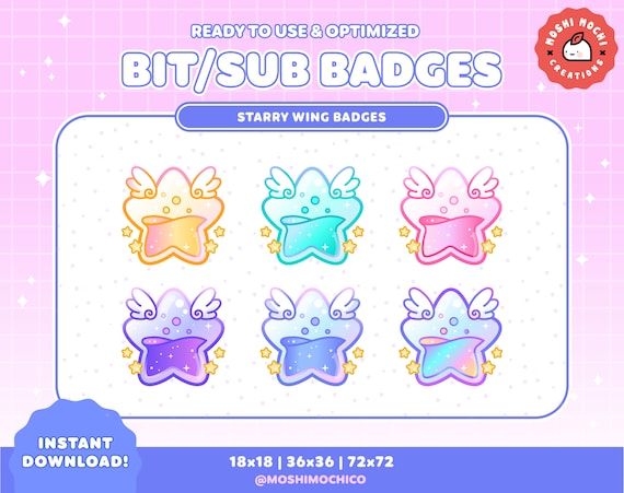 Galaxy Star Twitch Sub Badges / Bit Badges / Cosmic Sparkle - Etsy