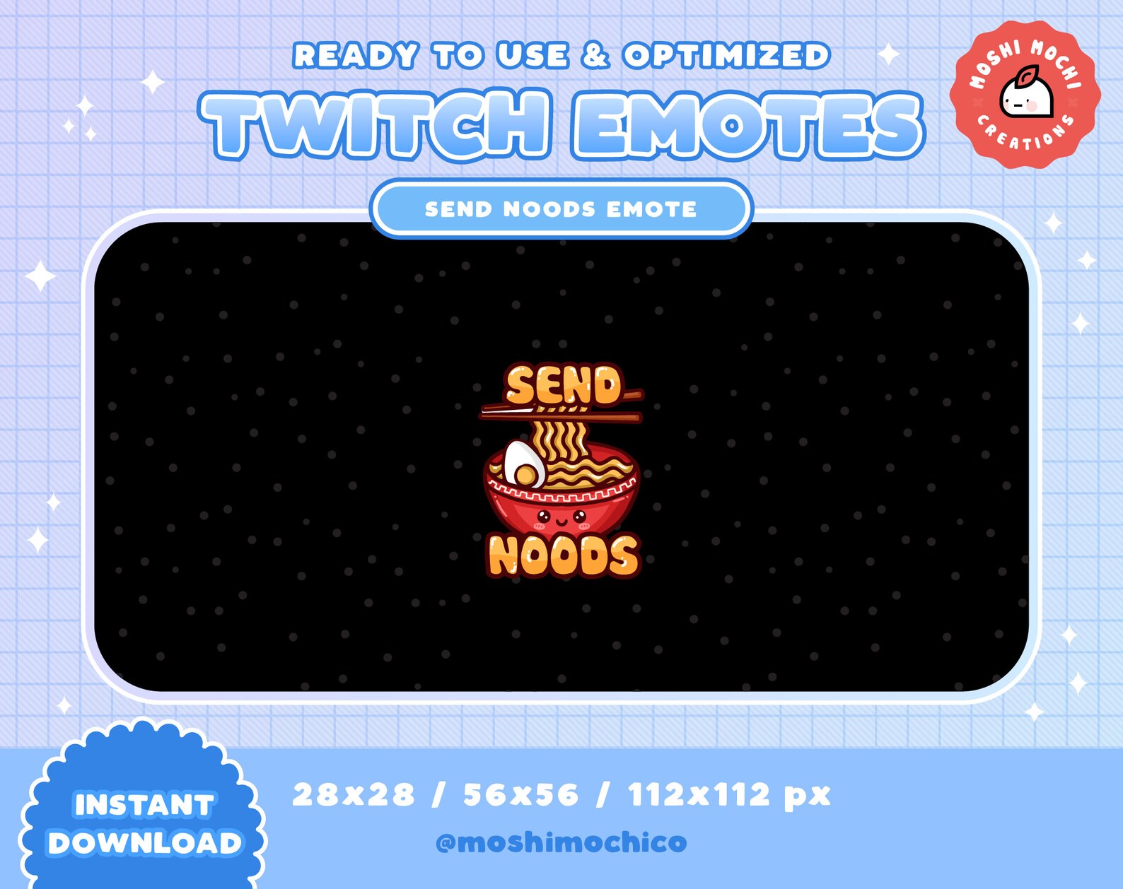 1x Twitch Emote - Send Noods Funny Ramen / Streamer / Pun / Cool ...