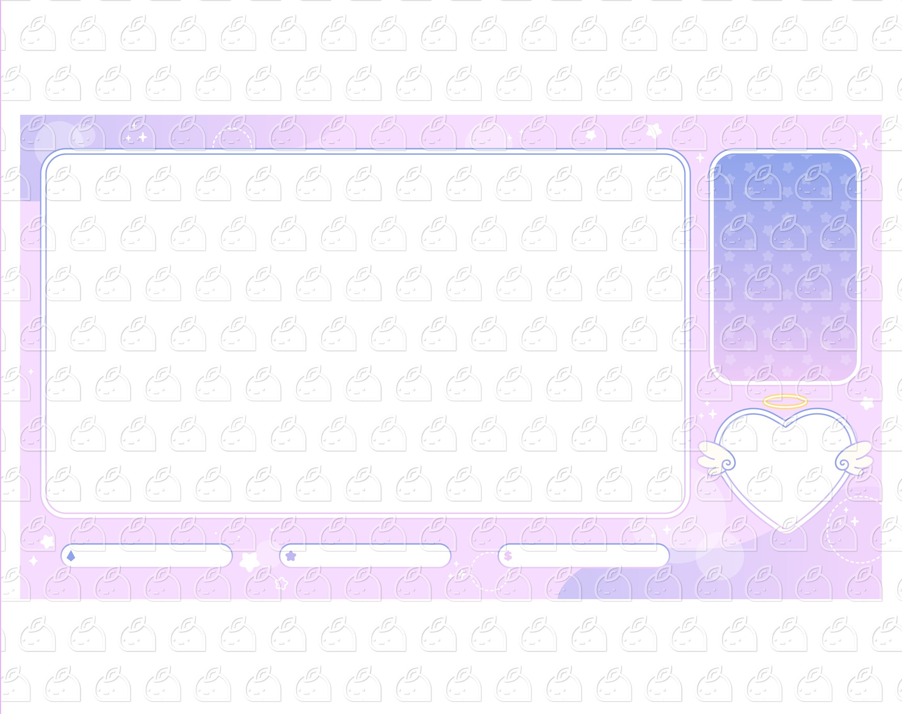 Girly Twitch Stream Overlay - Cute Angel Wing - Kawaii - Streamer ...