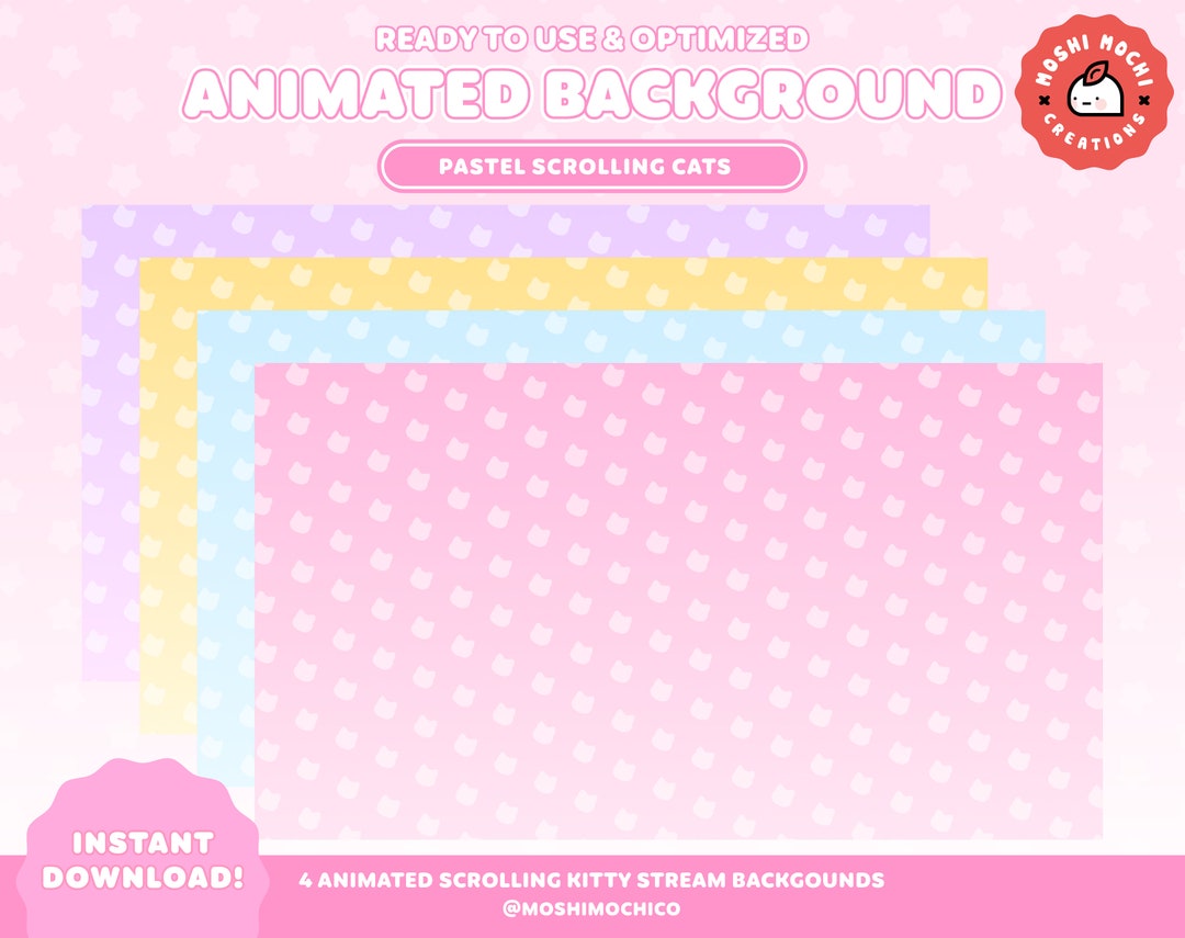 Animated Stream Background, Cat Twitch Overlay, Custom Kitty Stream ...