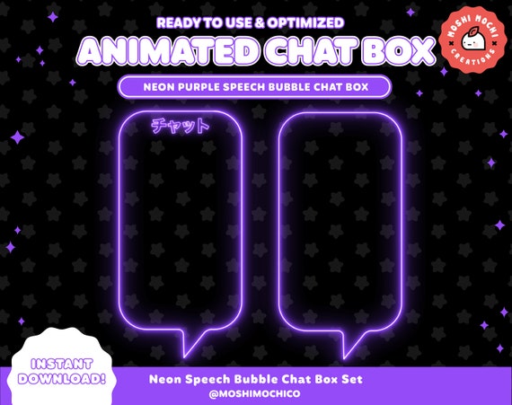 Animated Neon Purple Chat Box for Twitch Custom Stream - Etsy