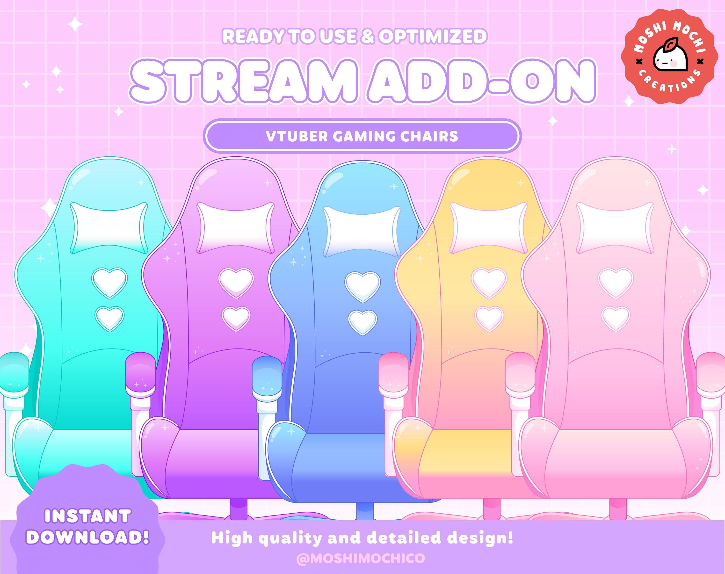 Vtuber Gaming Chairs Stream Add-on Accessory Twitch - Etsy