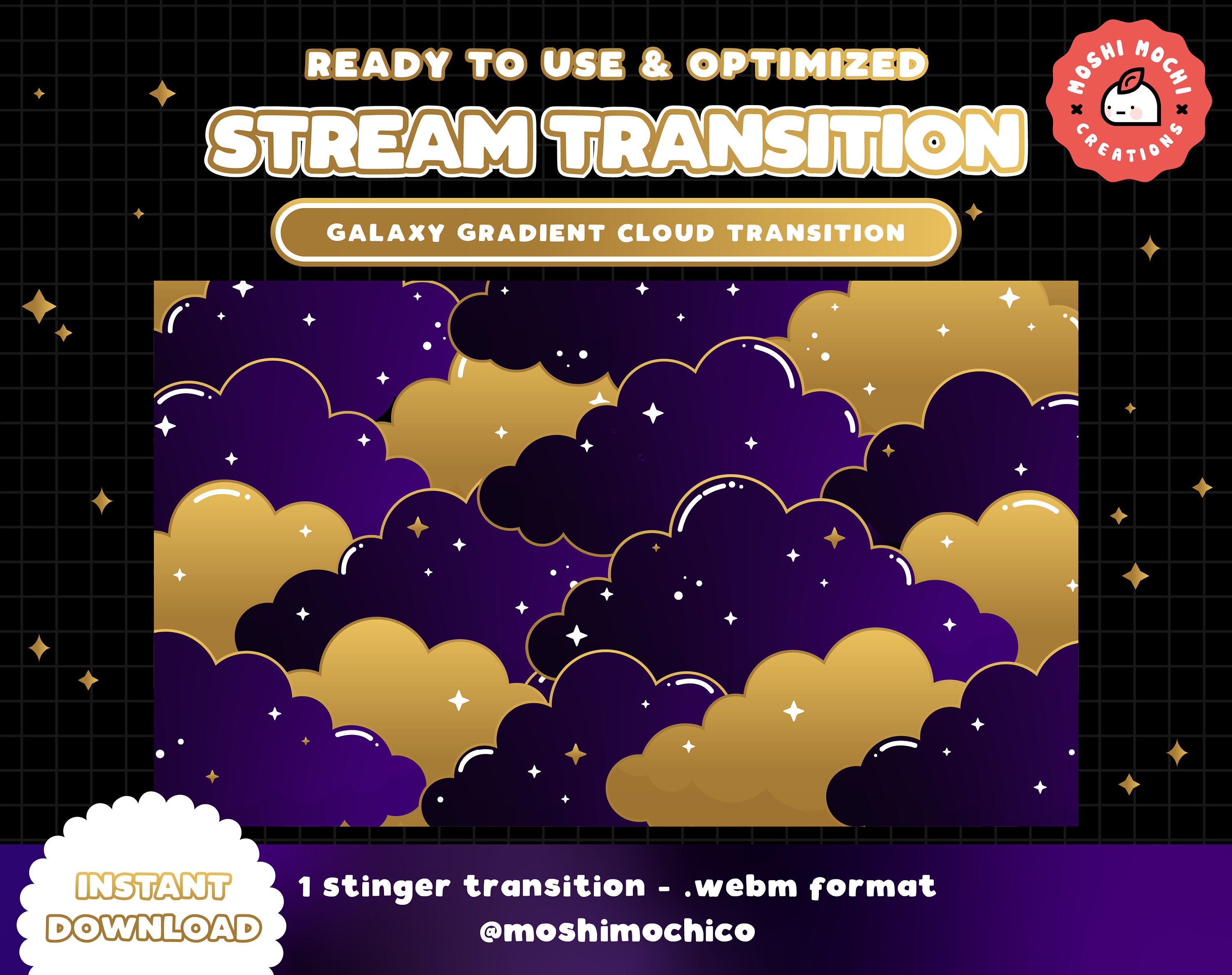 Stinger Transition for Twitch Stream Transition Galaxy | Etsy