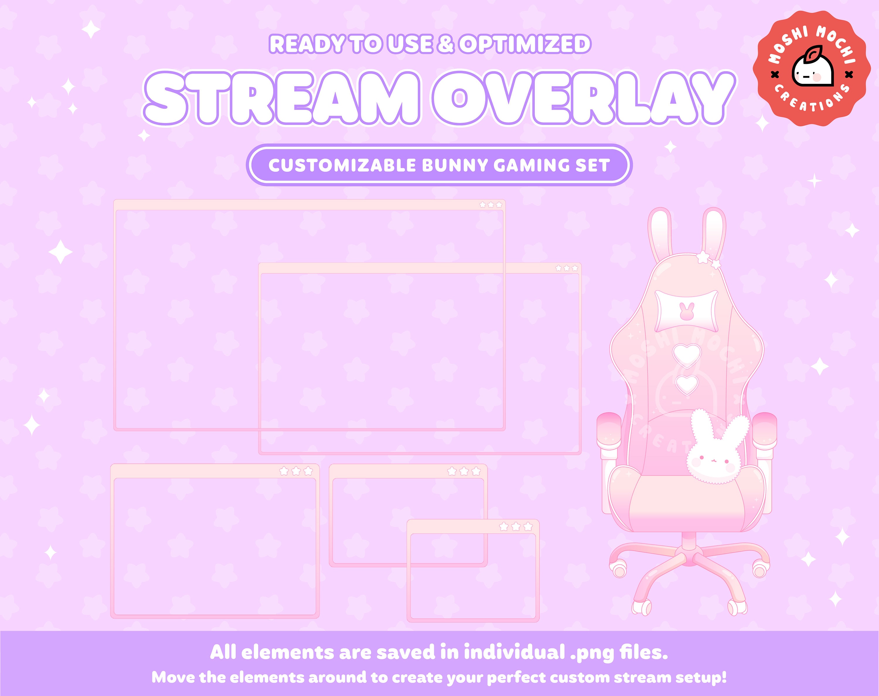 Bunny Stream Overlay Set for Twitch / Vtuber Gaming Setup / | Etsy ...