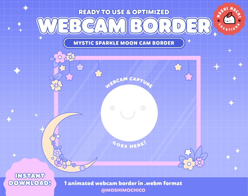 Twitch Animated Webcam Border / Animated Cam Frame / Mystic Moon ...