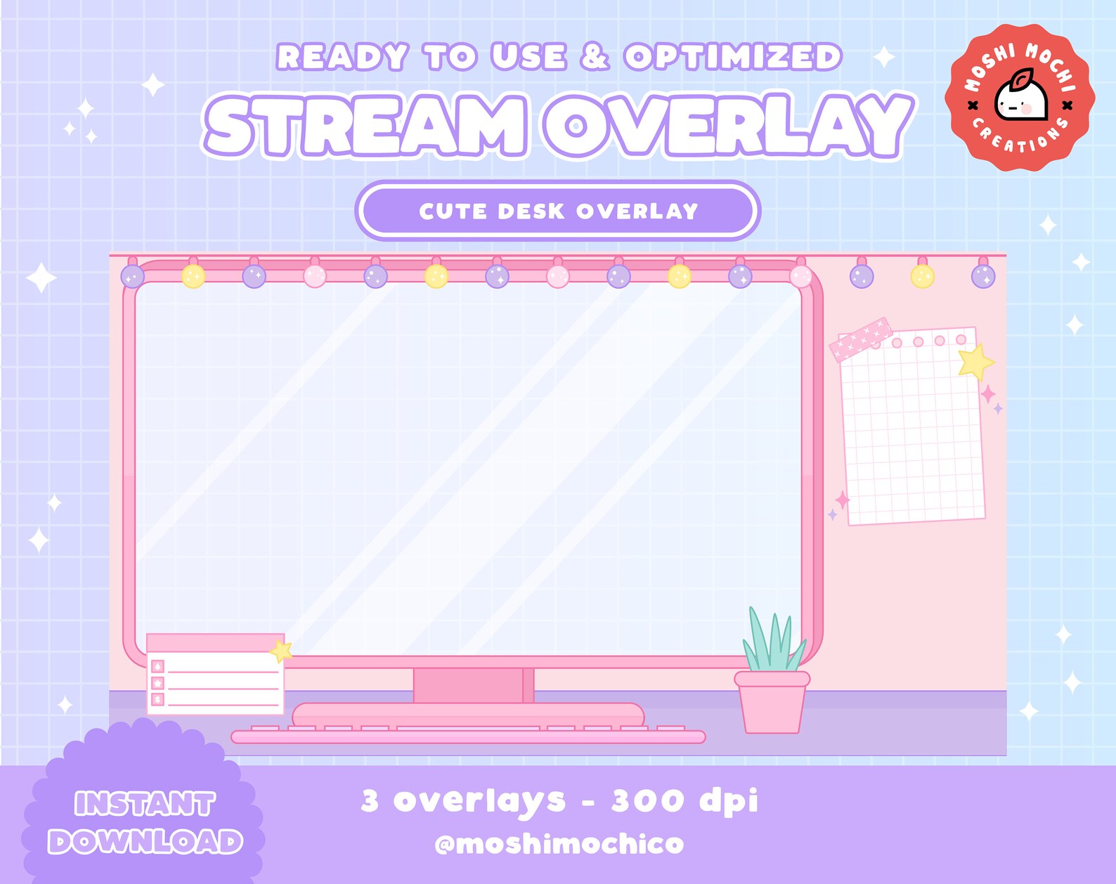 Twitch Computer Screen Gamer Girl Boy Stream Overlay Set / | Etsy