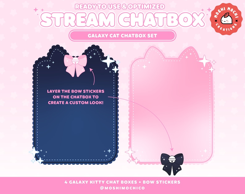 Galaxy Cat Chat Box for Twitch Custom Stream Overlay Cute - Etsy