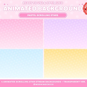 Animated Stream Background, Starry Twitch Overlay, Custom Stream, Cute ...